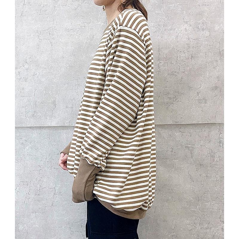 ボーダー ニットタッチ スウェット カットソー トップス レディース リブ長 長袖 秋 (送料無料)[郵3]^t959^ :t959:uricca ウリッカ - 通販 - Yahoo!ショッピング