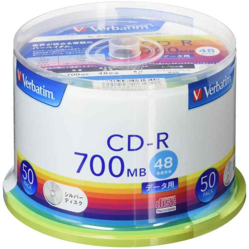 バーベイタムジャパン(Verbatim Japan) 1回記録用 CD-R 700MB 50枚 シルバーディスク 48倍速 SR80FC50V1 : RA Store - 通販 - Yahoo ...