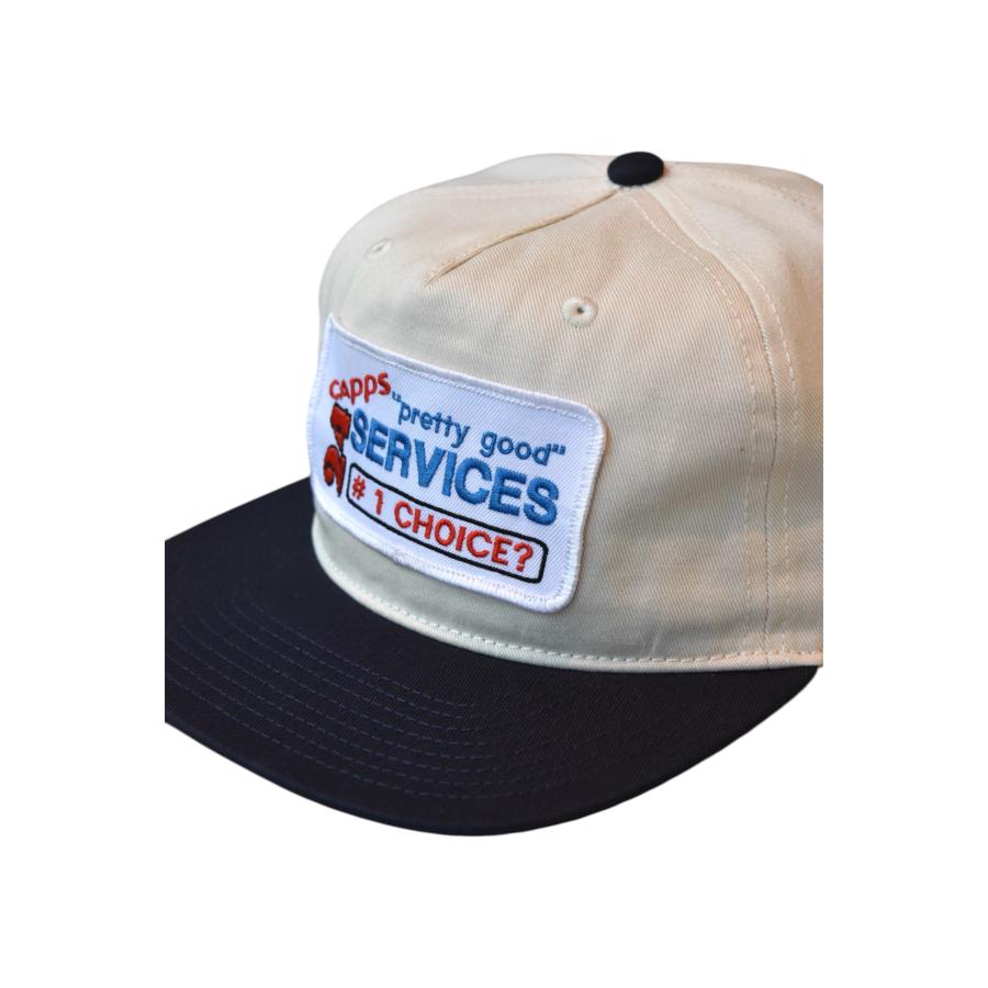 CAPPS PRETTY GOOD SERVICES CAP NAT/NAVY 5パネル メンズ レディース : RAWDRIP - 通販 ...