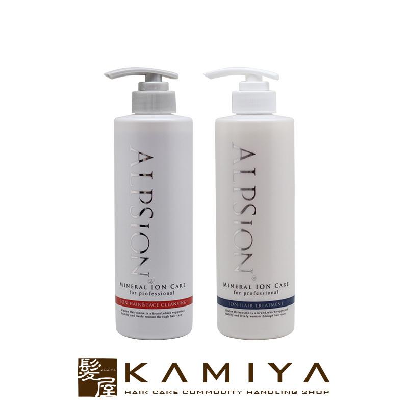 Pigeon アルピジョン ALPSion イオンヘア&フェイスクレンジングAX 490ml＋イオンヘアトリートメント 490g 計2個 ポンプセット|全身シャンプー 美容院専売 : 髪屋 ...