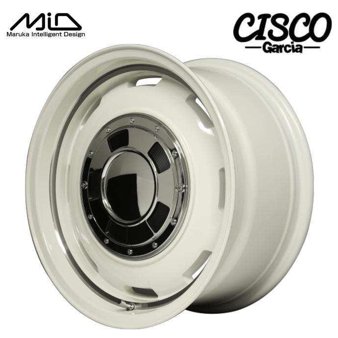 マルカサービス MID GARCIA CISCO 15インチ 4.5J インセット45 4穴 PCD 100 オールドイングリッシュホワイト ディッシュ ホイール単品4本セット ...