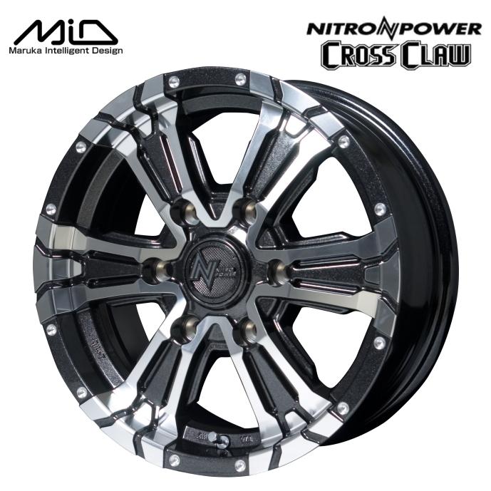 NITRO POWER 200系ハイエース/レジアスエース MID CROSS CLAW 16インチ 6.5J インセット38 6穴 PCD 139.7 ブラックメタリック/ミラーカット ...