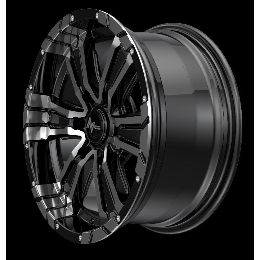 200系ハイエース/レジアスエース MID NITRO POWER CROSS CLAW 16インチ 6.5J インセット38 6穴 PCD 139.7 ブラックメタリック/ミラーカット ...