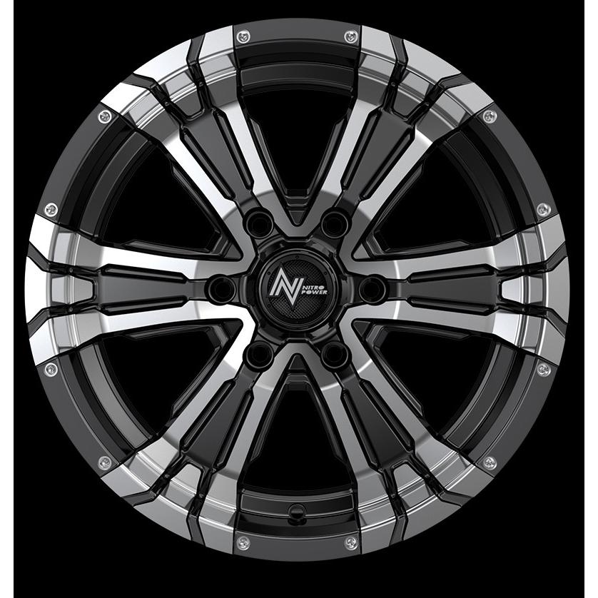 200系ハイエース/レジアスエース MID NITRO POWER CROSS CLAW 16インチ 6.5J インセット38 6穴 PCD 139.7 ブラックメタリック/ミラーカット ...