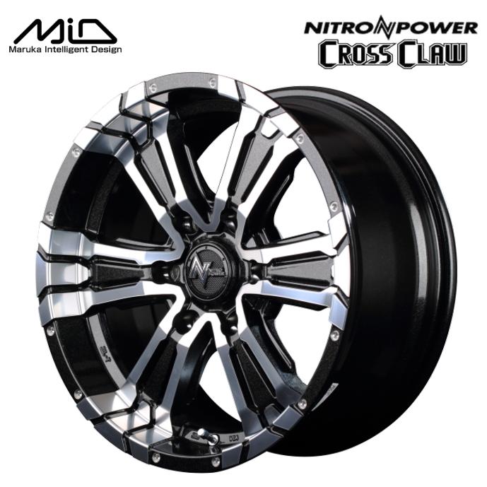 NITRO POWER 200系ハイエース MID CROSS CLAW 17インチ 6.5J インセット38 6穴 PCD 139.7 ブラックメタリック/ミラーカット スポーク ホイール4 ...