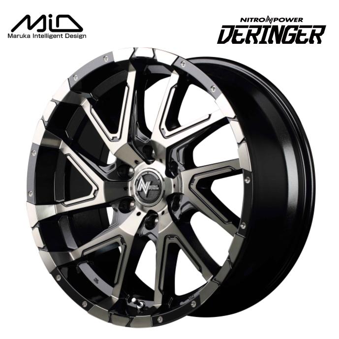 200系ハイエース NITRO POWER DERINGER 16インチ 6.5J インセット38 6穴 PCD 139.7 ブラックメタリックポリッシュ/ブラッククリア ホイール4本セット ...