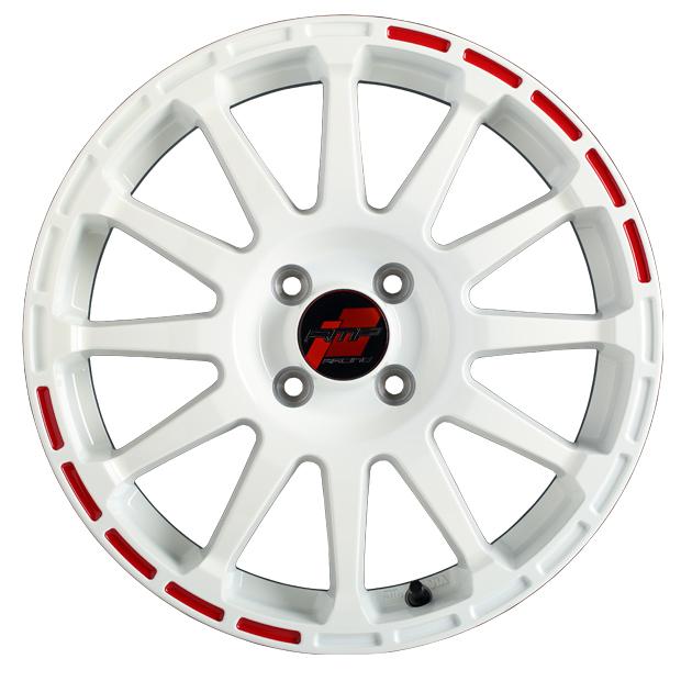 マルカサービス MID RMP RACING GR12 16インチ 6J インセット43 4穴 PCD 100 ホワイト/ストロボレッド ホイール 単品 1本 レーシング :gr121660 ...