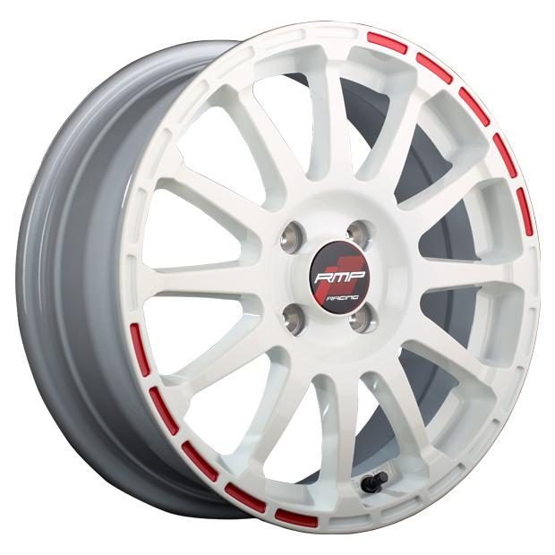 マルカサービス MID RMP RACING GR12 16インチ 6J インセット43 4穴 PCD 100 ホワイト/ストロボレッド ホイール 単品 1本 レーシング :gr121660 ...