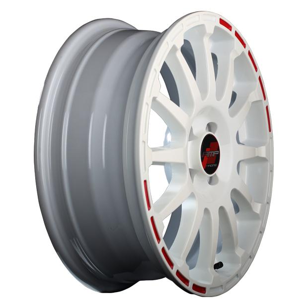 マルカサービス MID RMP RACING GR12 16インチ 6J インセット43 4穴 PCD 100 ホワイト/ストロボレッド ホイール 単品 1本 レーシング :gr121660 ...