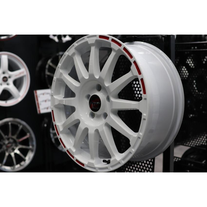 マルカサービス MID RMP RACING GR12 16インチ 6J インセット43 4穴 PCD 100 ホワイト/ストロボレッド ホイール 単品 1本 レーシング :gr121660 ...