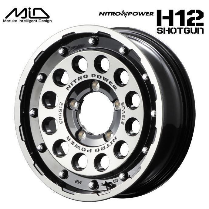 NITRO POWER ジムニー JB23W JB64W H12 SHOTGUN 16インチ 5.5J インセット20 5穴 PCD 139.7 ブラッククリア/マシニング ホイール単品 1本 ...