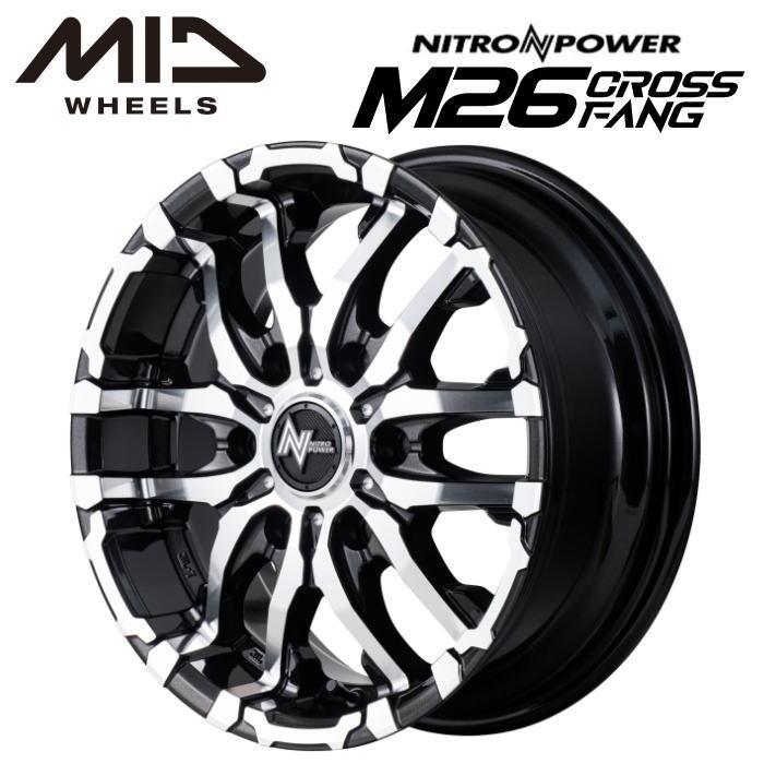 NITRO POWER 200系ハイエース M26 CROSS FANG クロスファング 16インチ 6.5J インセット38 6穴 PCD 139.7 ブラックメタリック/ミラーカット ...