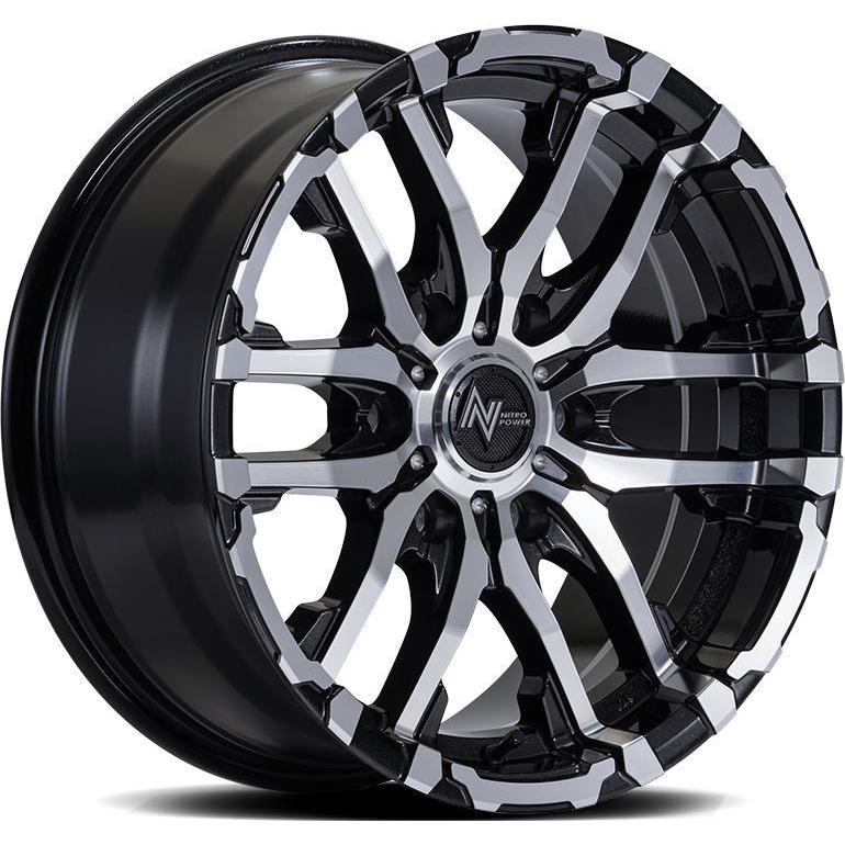 NITRO POWER NV350キャラバン M26 CROSS FANG クロスファング 16インチ 6.5J インセット48 6穴 PCD 139.7 ブラックメタリック/ミラーカット ...