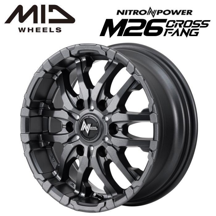 200系ハイエース M26 CROSS FANG クロスファング 17インチ 6.5J インセット38 6穴 PCD 139.7 バレルブラック/ドリルド ホイール単品 4本セット ...