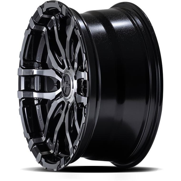 200系ハイエース M26 CROSS FANG クロスファング 17インチ 6.5J インセット38 6穴 PCD 139.7 バレルブラック/ドリルド ホイール単品 4本セット ...