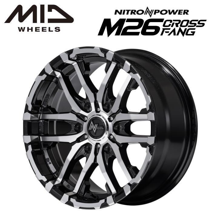 NITRO POWER プラド・FJクルーザー M26 CROSS FANG クロスファング 17インチ 8J インセット20 6穴 PCD 139.7 ブラックメタリック/ミラーカット ...