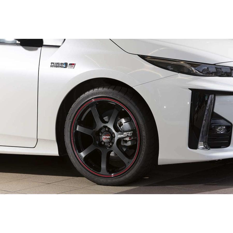 RMP マルカサービス MID RACING R07 17インチ 7J インセット45 4穴 PCD100 ブラック/リムレッドライン スポーク ホイール単品4本セット 【送料無料 ...