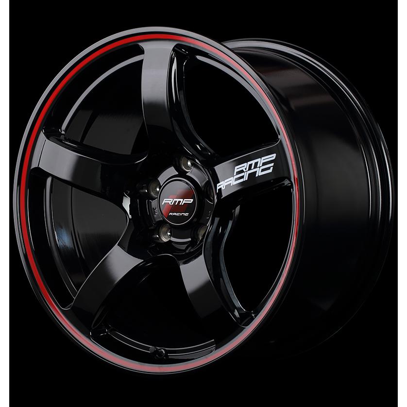 RMP FK2/FK8シビックタイプR MID RACING R50 18インチ 8.5J インセット45 5穴 PCD 120 ブラック/リムレッドライン スポーク ホイール4本セット ...