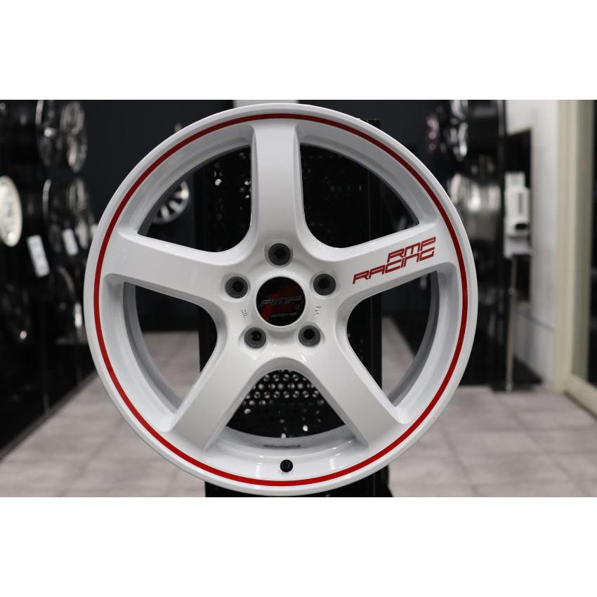 RMP FK2/FK8シビックタイプR MID RACING R50 18インチ 8.5J インセット45 5穴 PCD 120 ホワイト/リムレッドライン スポーク ホイール4本セット ...