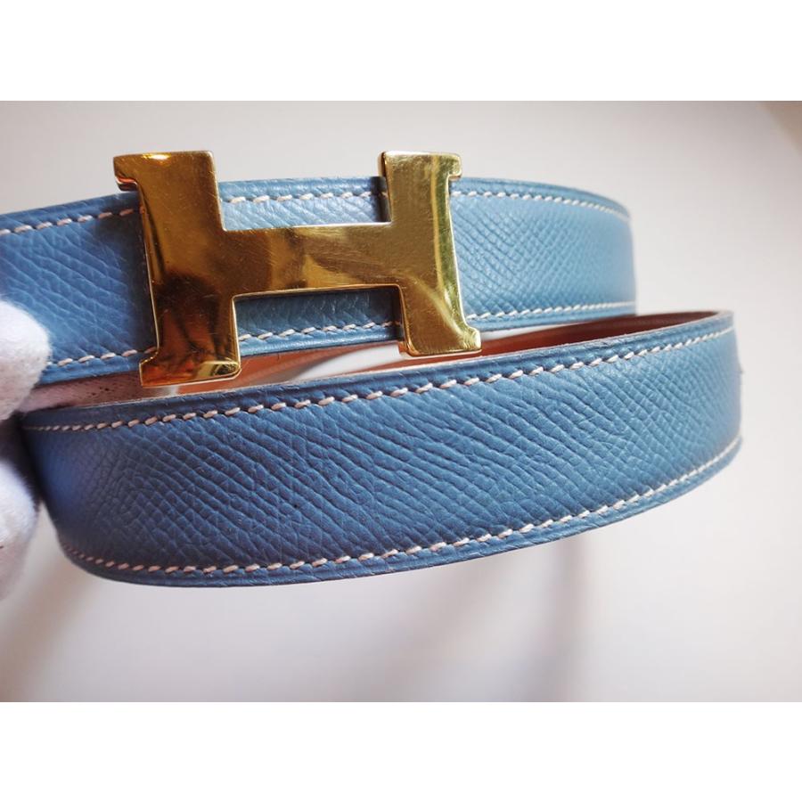 HERMES エルメス Hベルト レディース #78cm ブルー ゴールド HERMES エルメス Hベルト レディース #78cm ブルー ゴールド