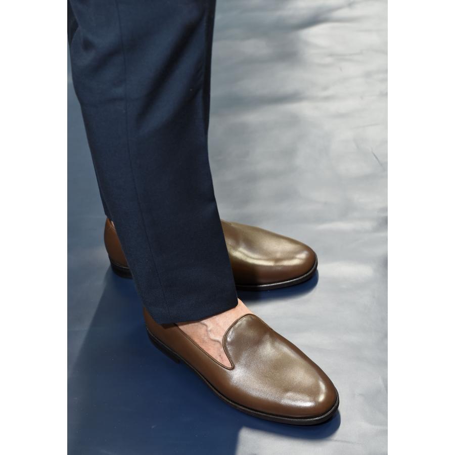 【Le Misca by RAYMAR】Albert プレーントゥ スリッポン ダークブラウン ゴートライニング フルマッケイ製法 23 ...