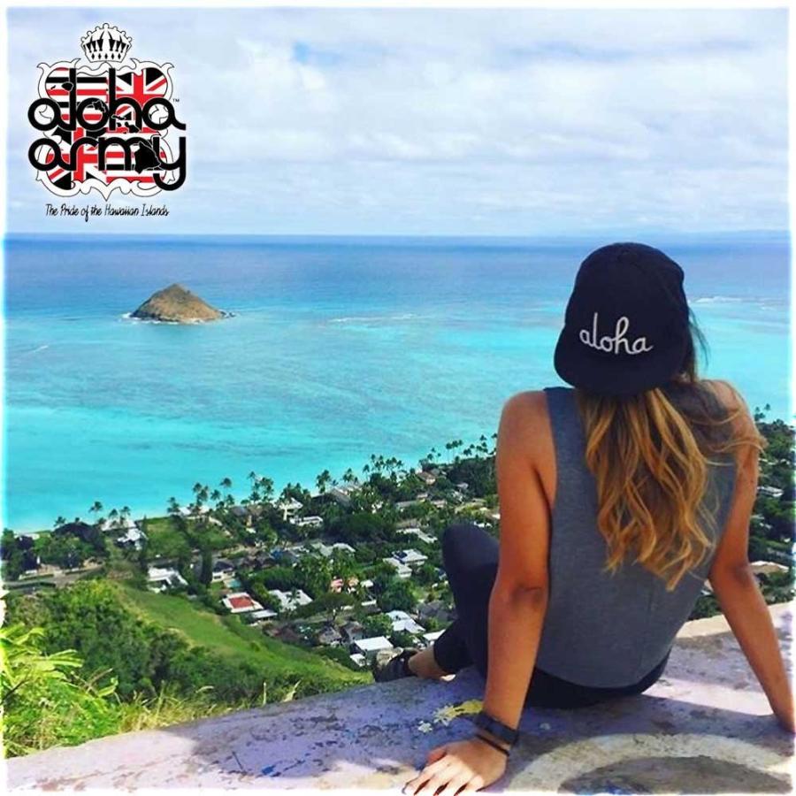 Aloha Army/アロハアーミー ステッカー AlohaArmy aloha Script Sticker (縦6.5cm/横12.4cm ...