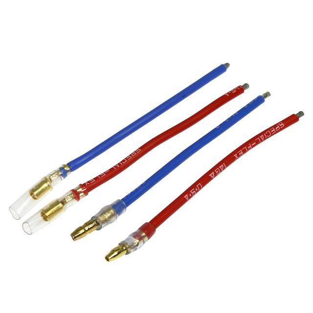 【ネコポス対応】EAGLE(イーグル)/027-14SET/軽量ゴールドコネクター・14Gコード付90mm(オス/メス 1ペア) :027 ...