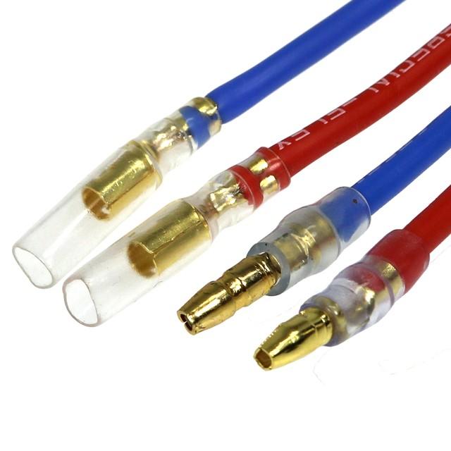 【ネコポス対応】EAGLE(イーグル)/027-14SET/軽量ゴールドコネクター・14Gコード付90mm(オス/メス 1ペア) :027 ...