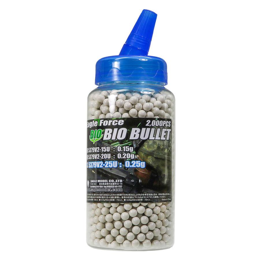 イーグルフォース(EAGLE FORCE)/5379V2-25U/バイオ・BBブレット 0.25g V2 2000発 ボトル入(6mm弾・バイオ) : ラジコン夢空間 - 通販 - Yahoo ...