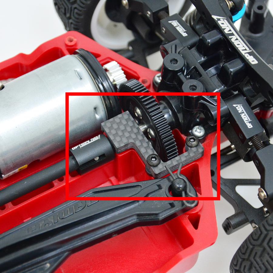 OPTION No.1 【ネコポス対応】OPTION No.1(オプションNo.1)/HTB-011/カーボンギヤボックスシャフトホルダー/TT02B/TT02/TT02D : ラジコン夢空間 ...