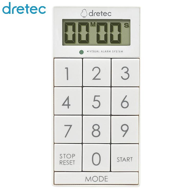 ドリテック デジタルタイマー スリムキューブ ホワイト T-617WT テンキー式 タイマー シンプル 勉強 学習 キッチン タイマー 時間測定 日本メーカー : dq ...