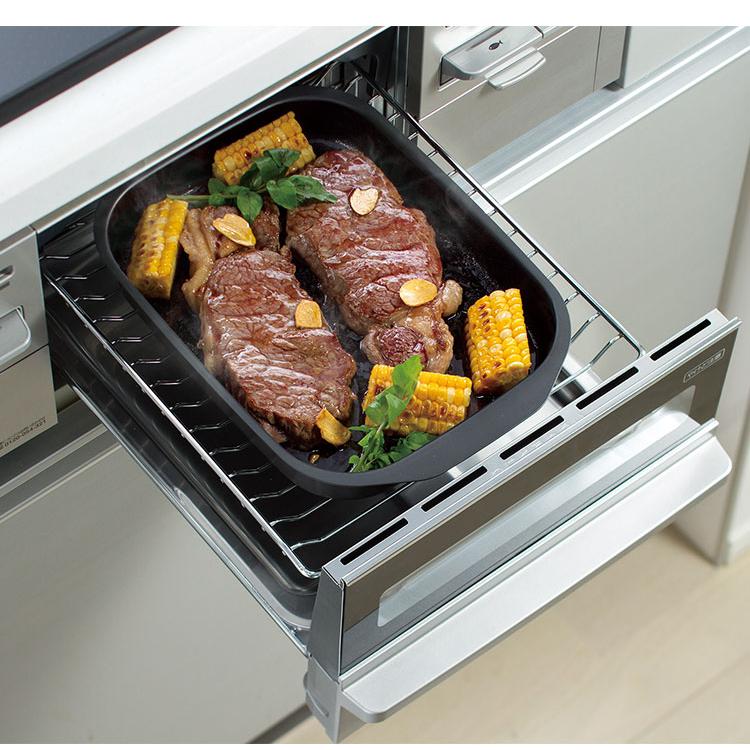 和平フレイズ グリルパン 焼く・蒸す・温め直しに 蓋付き フタ付き グリルトレー ランチーニ 鉄製 NEWグリル角型パン グリル活用角型パン ...