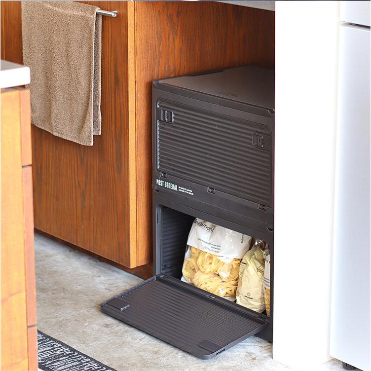 折りたたみコンテナ 45L 収納ボックス 4面開閉式 隠しキャスター付き 収納ケース フタ付き 天板付き 大容量 折り畳み コンテナ アウトドア キャンプ : リコメン堂インテリア館 - 通販 ...