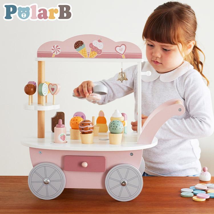 ブランド登録なし PolarB アイスワゴン Mini Ice Cream Shop アイス屋さん 木製玩具 ポーラービー おもちゃ ベビー キッズ ギフト プレゼント : リコメン堂 ...