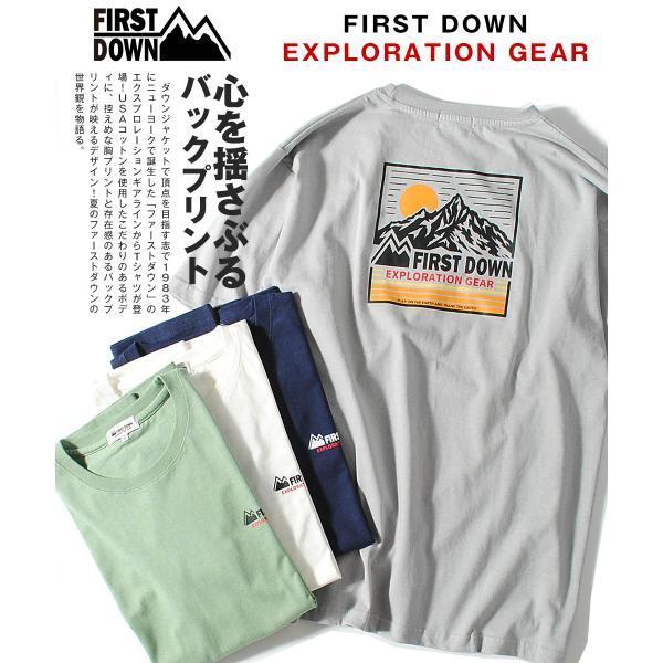 FIRST DOWN Tシャツ 半袖 first down exploration gear スクエア 山ロゴ ファーストダウン ブランド メンズ USAコットン アウトドア ポイント利用 ...