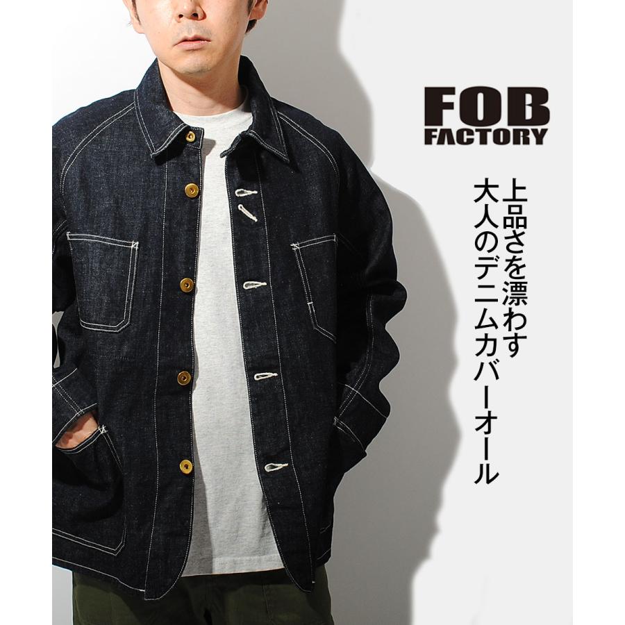 デニムカバーオール FOB FACTORY FOBファクトリー カバーオール メンズ ライトアウター ジャケット 長袖 無 日本製 国産 オシャレ ヴィンテージ :f2410:Re-AP ...