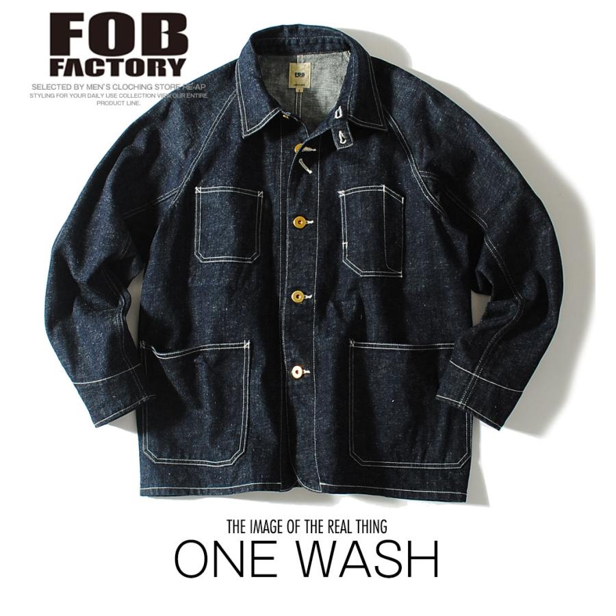 デニムカバーオール FOB FACTORY FOBファクトリー カバーオール メンズ ライトアウター ジャケット 長袖 無 日本製 国産 オシャレ ヴィンテージ :f2410:Re-AP ...