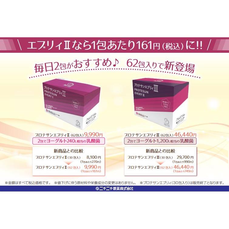 NEW プロテサンエブリィ III 1箱62包入り 62g 1包中乳酸菌含有6兆個 乳酸菌素材MK-116 : リライフ～いいものショップ～ - 通販 - Yahoo!ショッピング