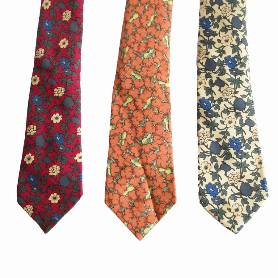 HERMES（エルメス） ネクタイ 3本 セット 花柄 プリント シルク ホワイト レッド ピンク メンズ 【中古】 : コムレイドバージ ...