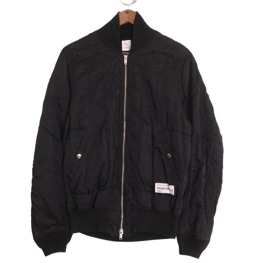 アンダーカバー UNDERCOVER 17SS UCS4201-2 R/CMツイル 裏縮絨 MA-1 フライト ジャケット ブルゾン ロゴ 1 S 黒 ブラック /CNC ...