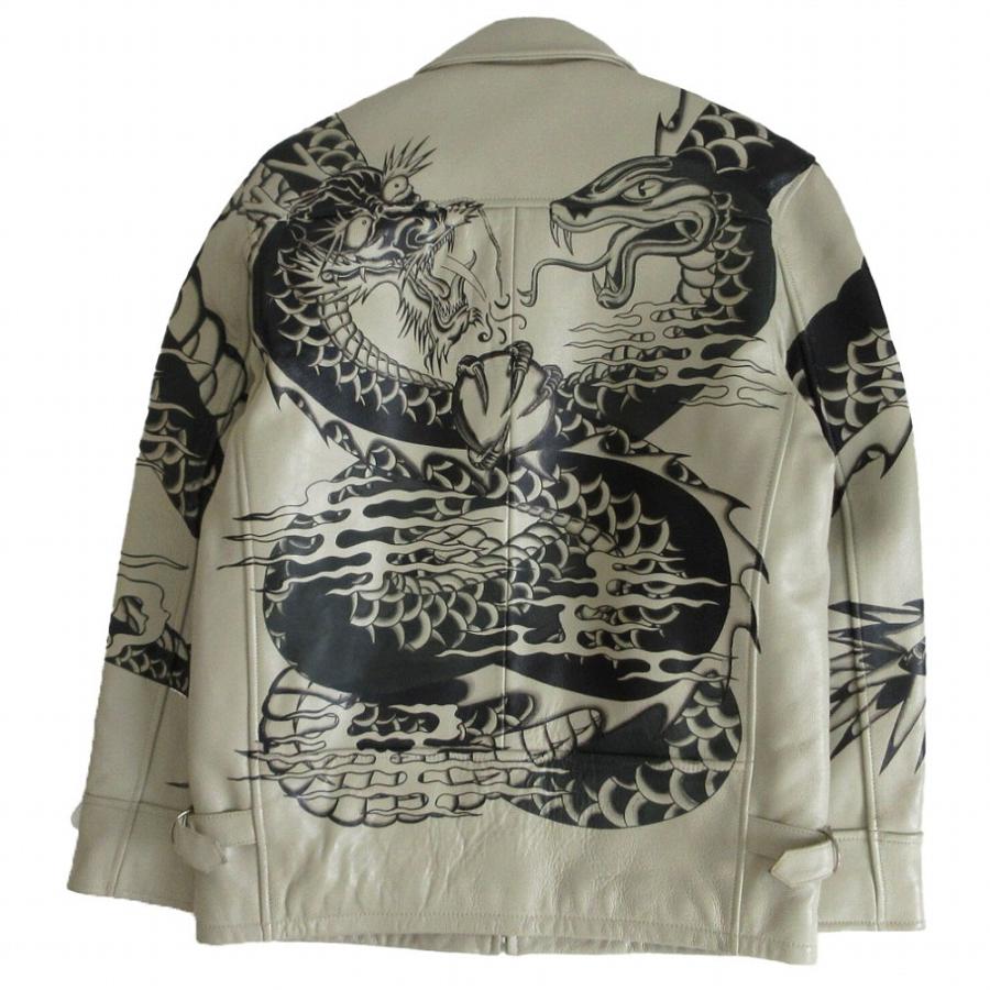 AVIREX（アヴィレックス） 初期モデル DRAGON vs SNAKE TRAKER JACKET 龍&蛇 ドラゴン スネーク レザー ...