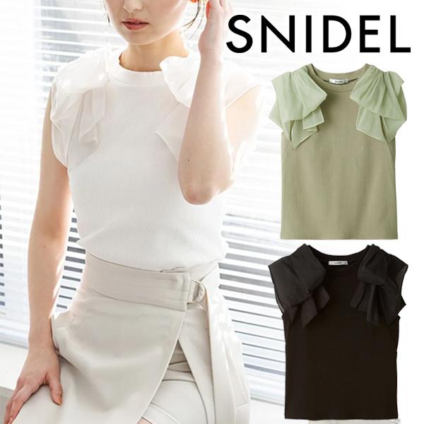 SNIDEL \期間限定10%OFF／即日発送/SNIDEL スナイデル リボンスリーブカットソー SWCT251157 25SS 2025春夏 キャンセル返品不可 : セレクトショップ ...