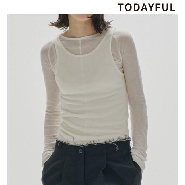 【SOLD OUT】\SALE30%OFF／TODAYFUL /Layered Sheer Long T-shirts 12420610 2024冬 キャンセル返品不可 : tf-244005 ...