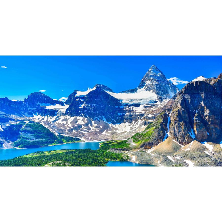 絵画風 壁紙ポスター (はがせるシール式) -地球の撮り方- 天を刺す白銀の山頂 カナディアンロッキー キャラクロ C-ZWD-031S1(パノラマS版 1152mm×576mm) : レアル ...