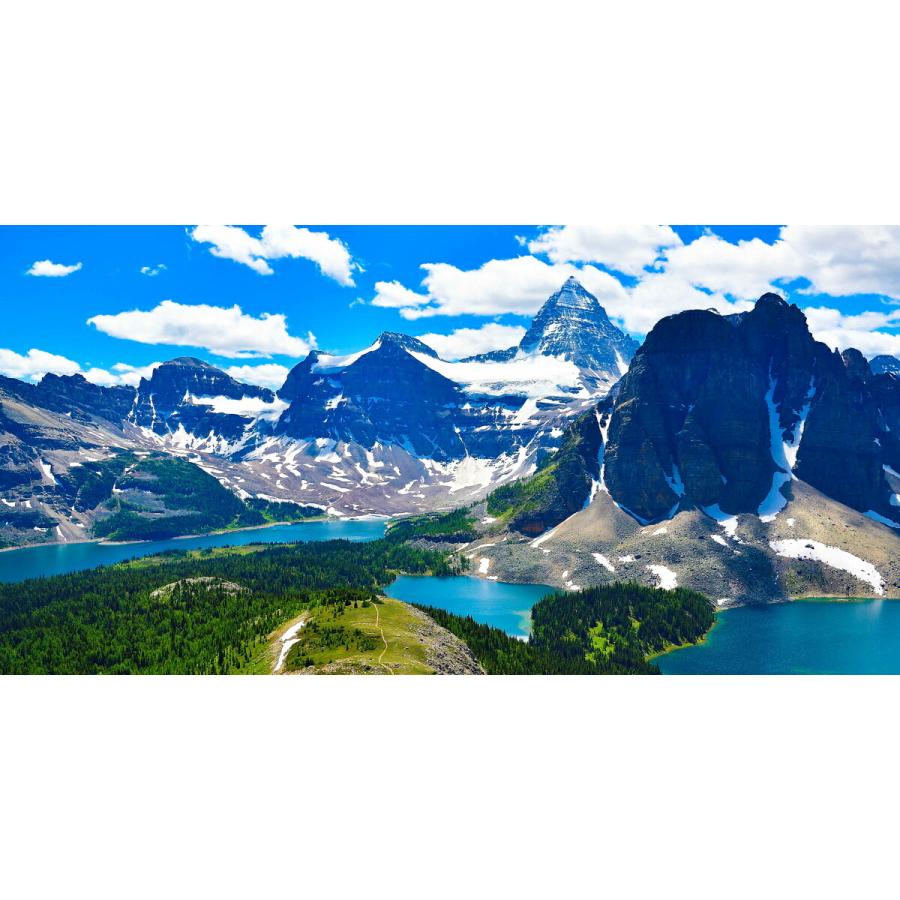 絵画風 壁紙ポスター (はがせるシール式) -地球の撮り方- 天を刺す白銀の山頂 カナディアンロッキー キャラクロ C-ZWD-032S1(パノラマS版 1152mm×576mm) :c ...