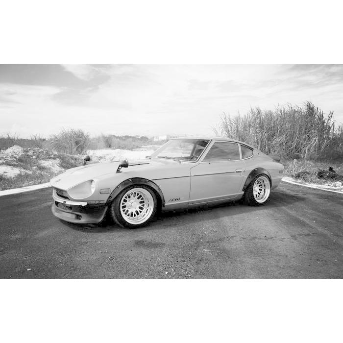 絵画風 壁紙ポスター (はがせるシール式) 日産 フェアレディ 280Z 1975年 モノクロ キャラクロ N28Z-002W1(ワイド版 ...