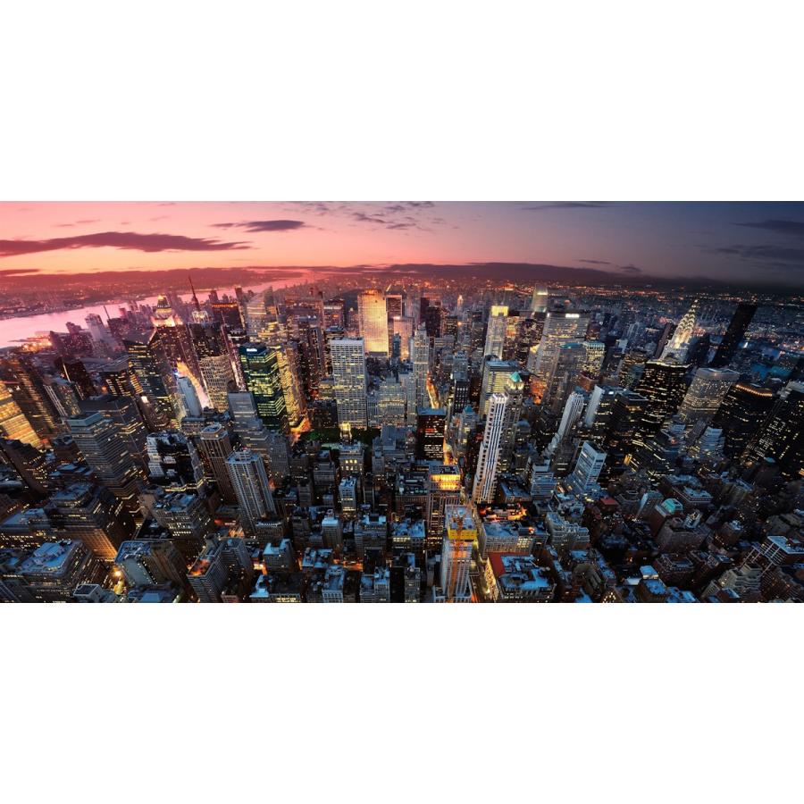 絵画風 壁紙ポスター ニューヨークのパノラマ夜景 夕焼けのマンハッタン キャラクロ NYK-012S1 (パノラマS版 1152mm×576mm) : レアルインターショップ - 通販 ...