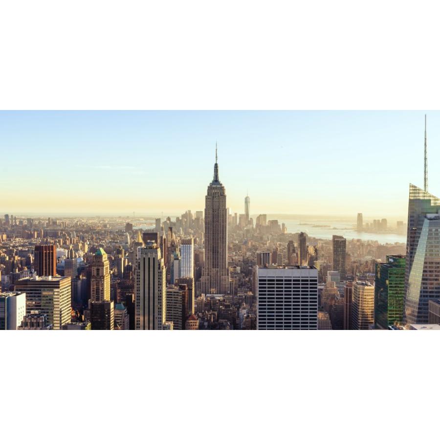 絵画風 壁紙ポスター ニューヨーク エンパヤーステートビル パノラマ風景 マンハッタン USA AT キャラクロ NYK-107S1 (パノラマS版 1152mm×576mm) : レアル ...
