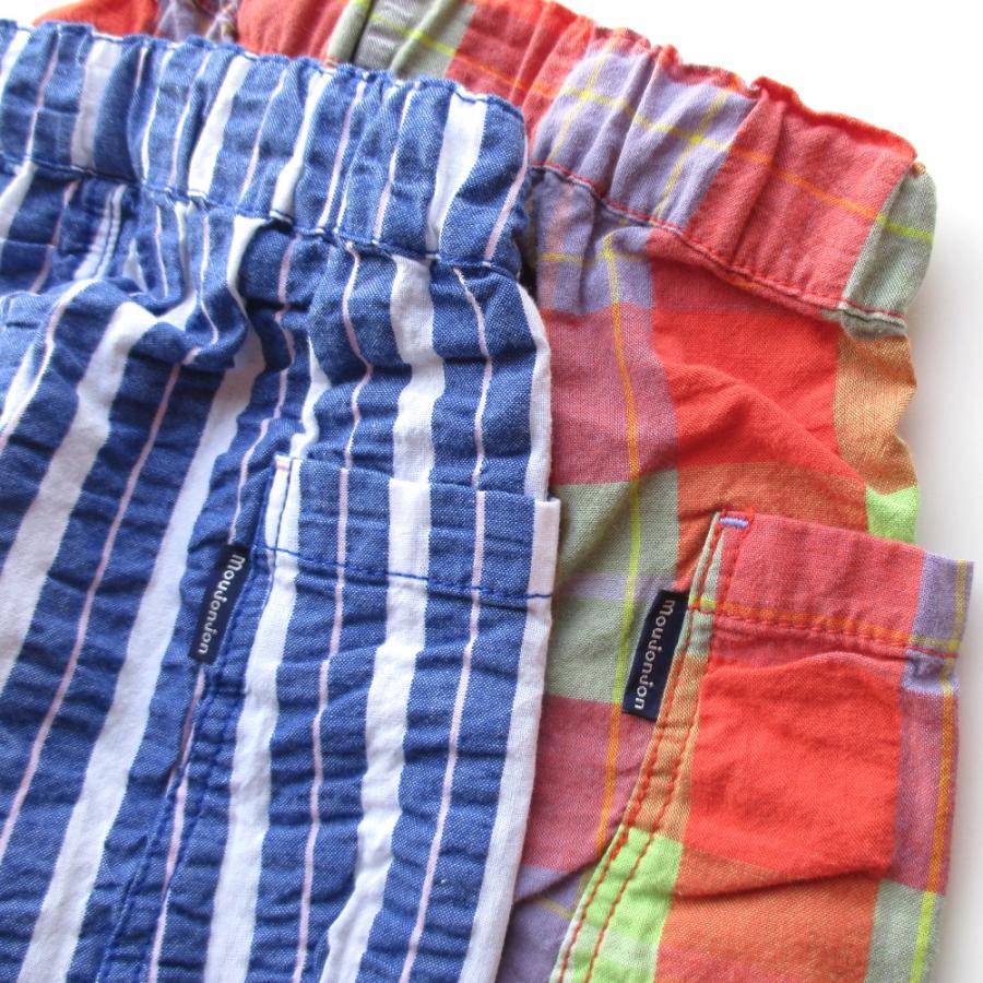 moujonjon 30%OFF mou jon ムージョンジョン サッカー生地6分丈パンツ ブルー レッド 100cm 110cm ...