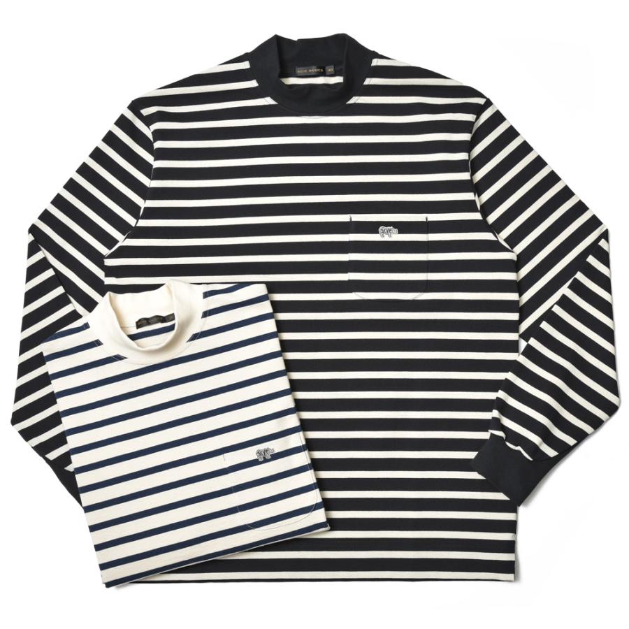 SCYE BASICS サイベーシックス コットン 16ゲージ 度詰め天竺 ボーダー モックネック カットソー : 32042000195 : ring - 通販 - Yahoo!ショッピング